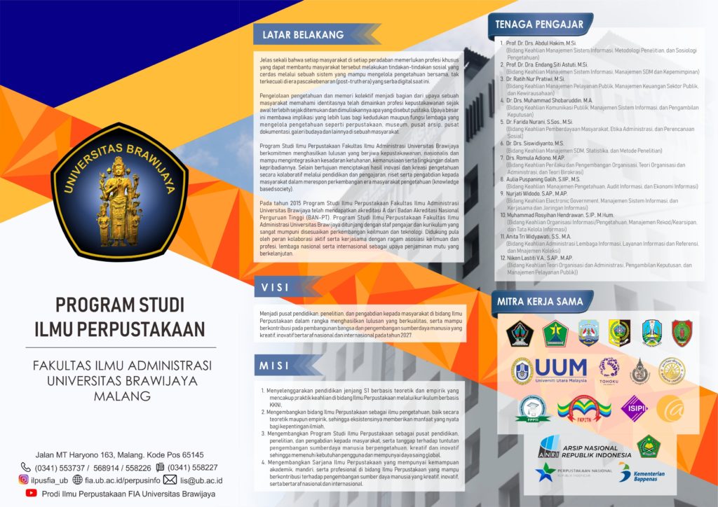 Brosur Program Studi Ilmu Perpustakaan Fakultas Ilmu Administrasi Universitas Brawijaya ...