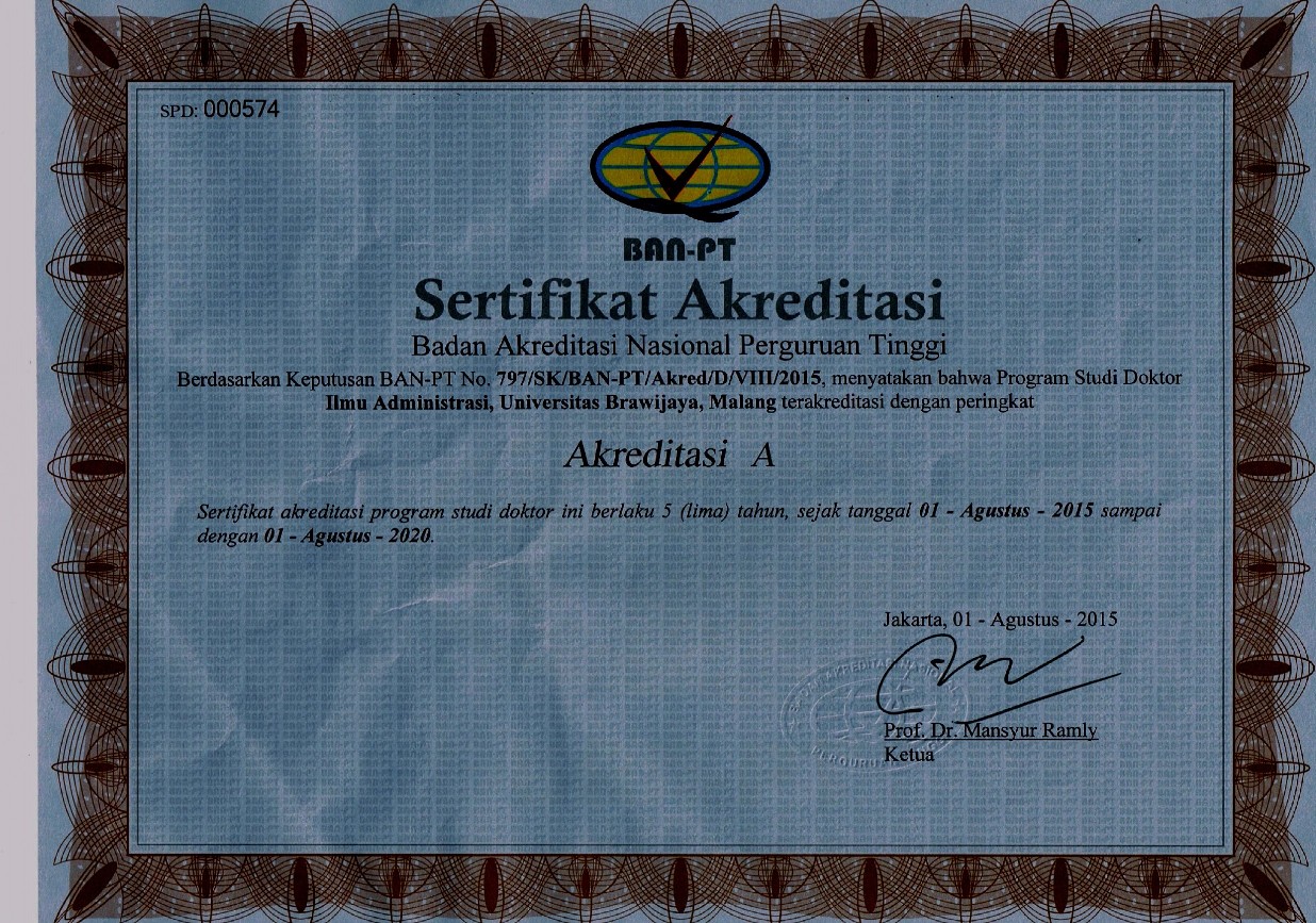 Status Akreditasi – Program Doktor FIA UB