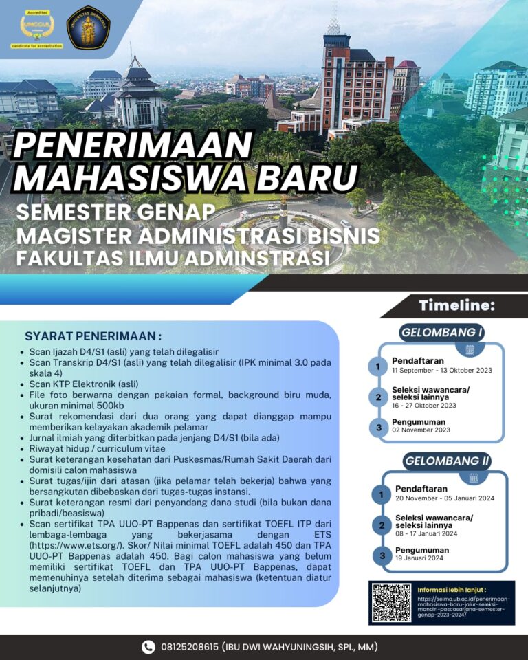 Informasi Pendaftaran – Prodi Magister Administrasi Bisnis – Fakultas ...